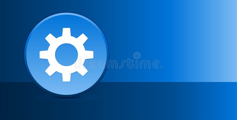 Settings Icon Glassy Modern Blue Button Abstract Background Stock ...