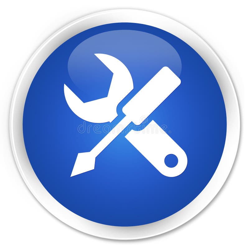 Settings Icon Premium Blue Round Button Stock Illustration ...