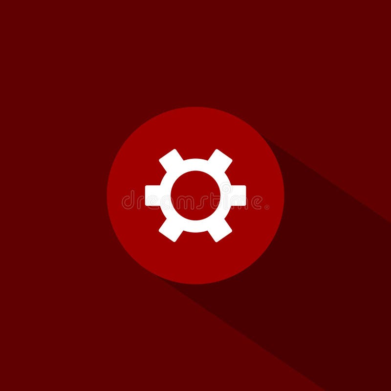 Settings Icon Isolated in Red Background with Shadow Effect. Stock ...