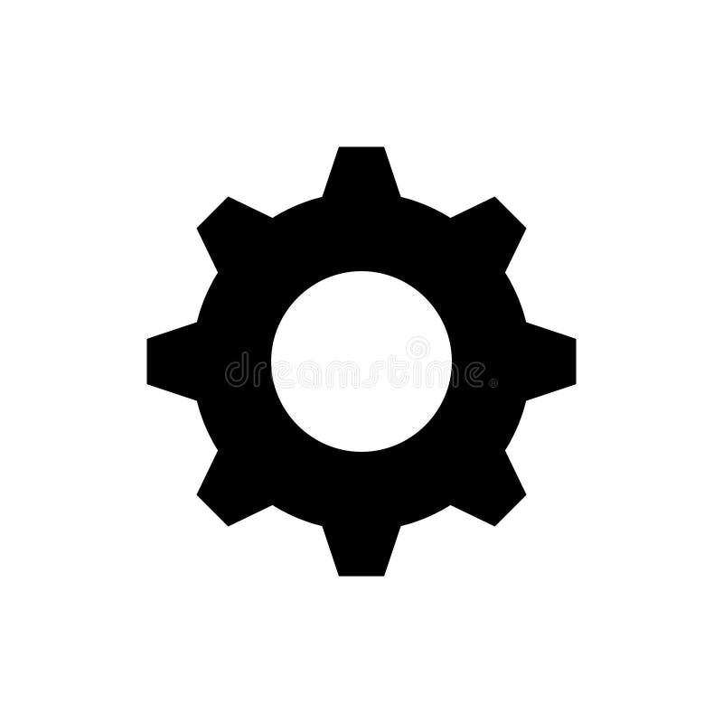 Settings Minimalistic Flat Vector Icon with Sharp Corners Stock Vector ...