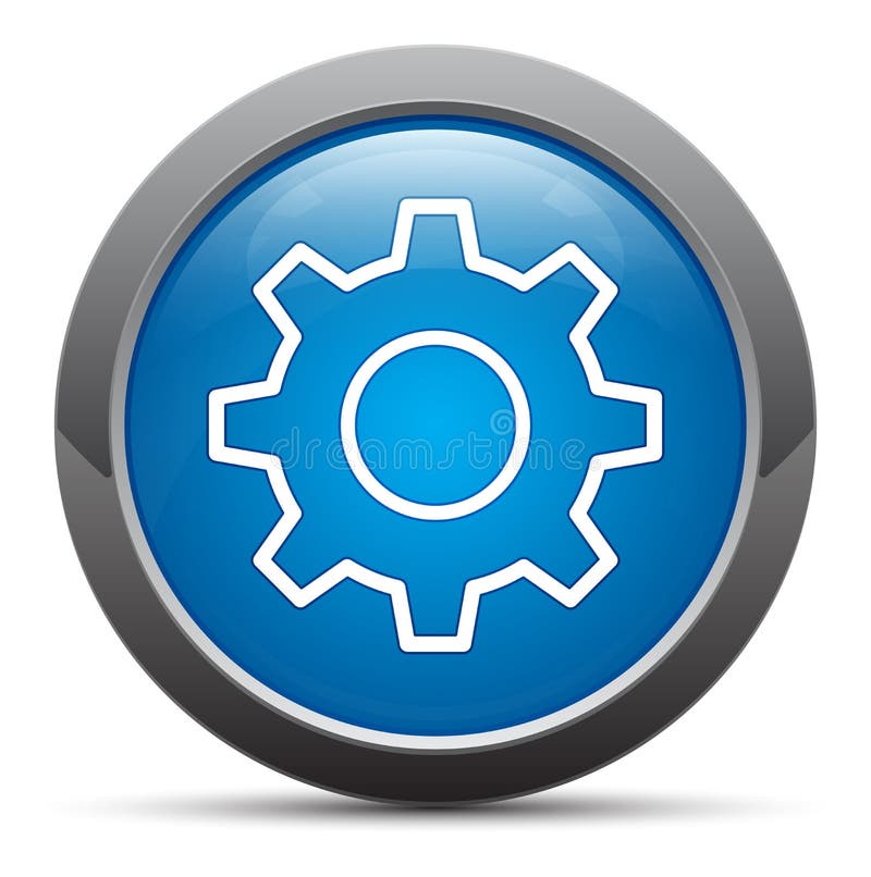 Settings Icon Premium Blue Round Button Vector Illustration Stock ...