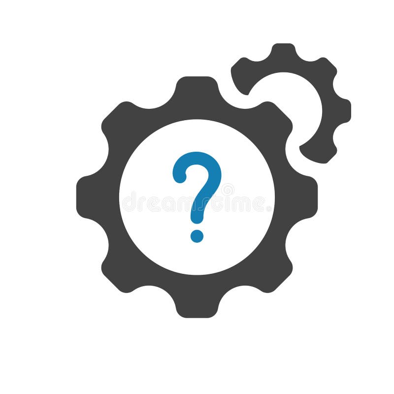 Settings Icon with Question Mark. Settings Icon and Help, How To, Info ...