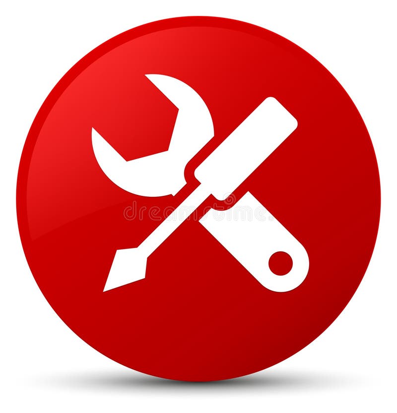 Settings Icon Red Round Button Stock Illustration - Illustration of ...
