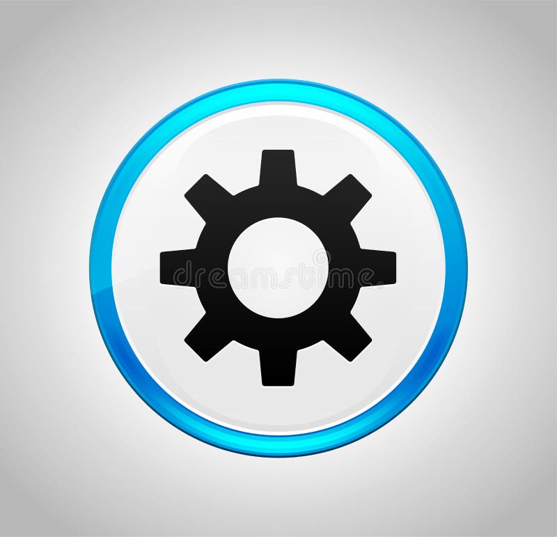 Settings Icon Round Blue Push Button Stock Illustration - Illustration ...