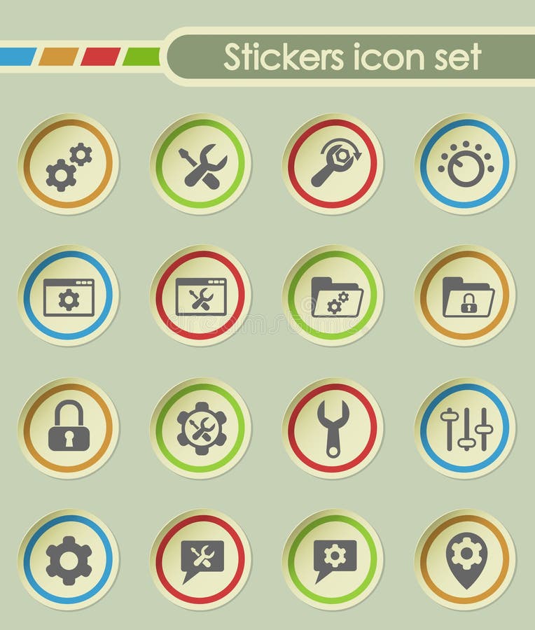 Settings icon set stock vector. Illustration of settings - 240372262