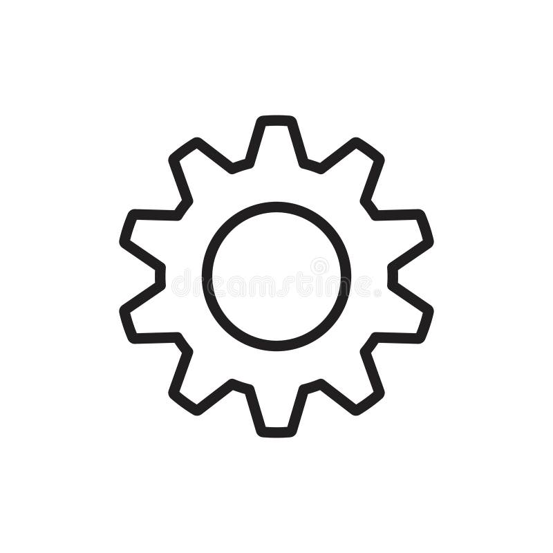 Settings Icon Simple Thin Outline Stock Vector - Illustration of ...