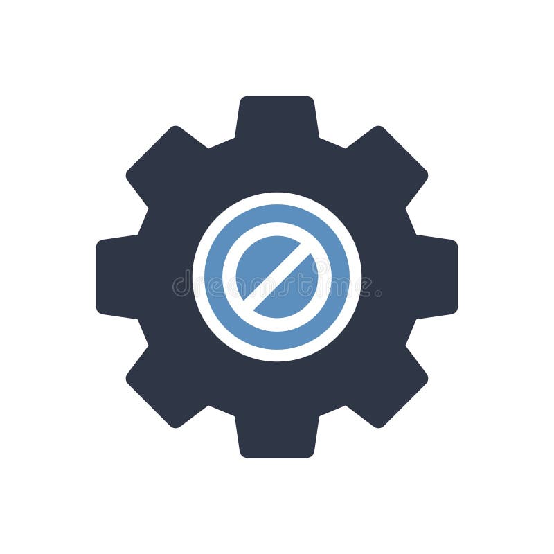 Settings Icon, Tools and Utensils Icon with Not Allowed Sign. Settings ...