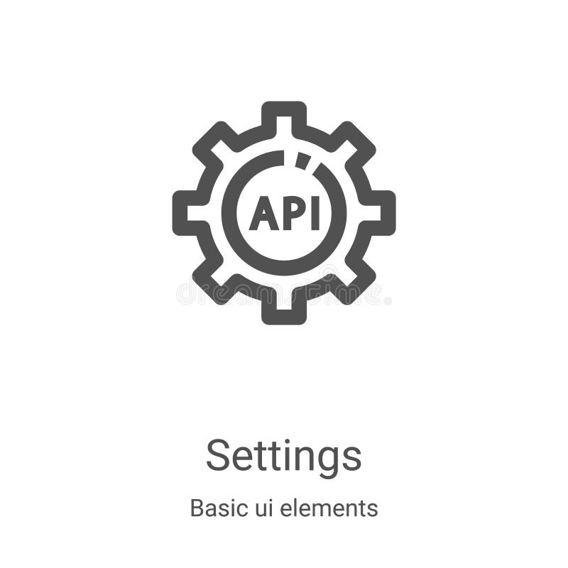 Settings Icon Vector from Basic Ui Elements Collection. Thin Line ...