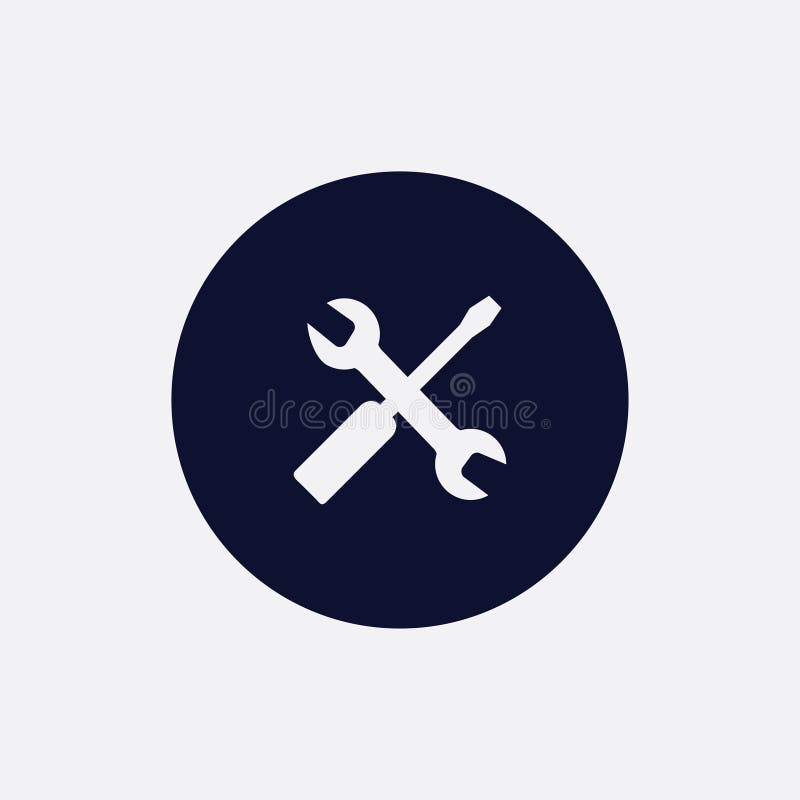 Settings Icon, Vector Illustration. Flat Round Icon Stock Illustration ...