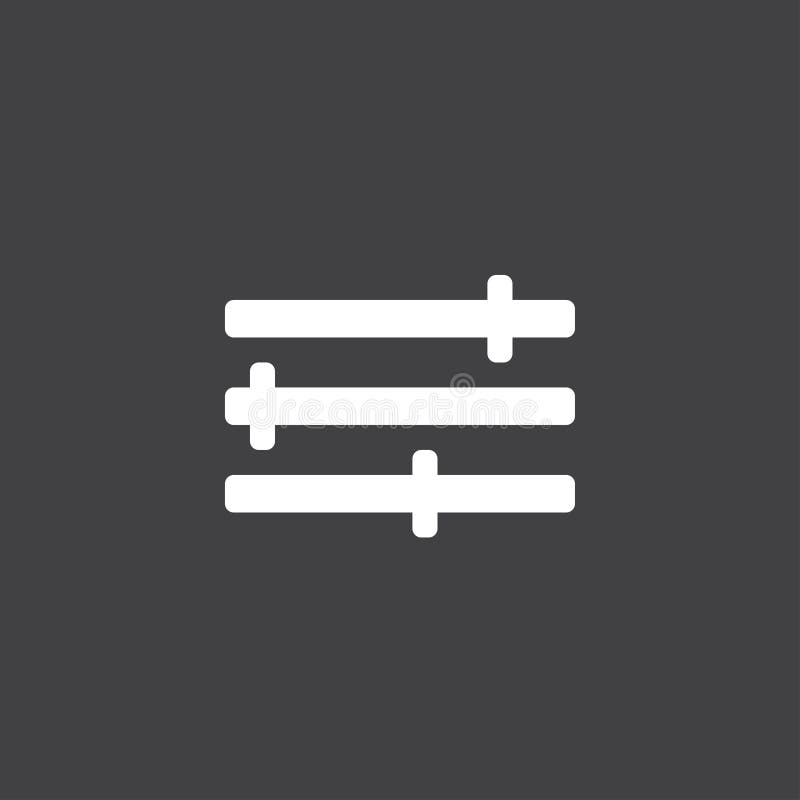 Settings Icon Vector Isolated on Black. Stock Vector - Illustration of ...