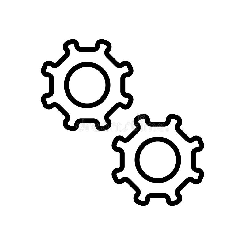 Settings Icon Vector Isolated on White Background, Settings Sign , Line ...