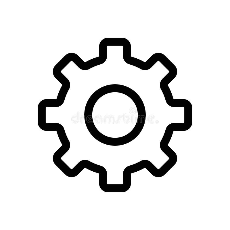Settings Gear Icon Ideal for System Configuration and Preferences Stock ...