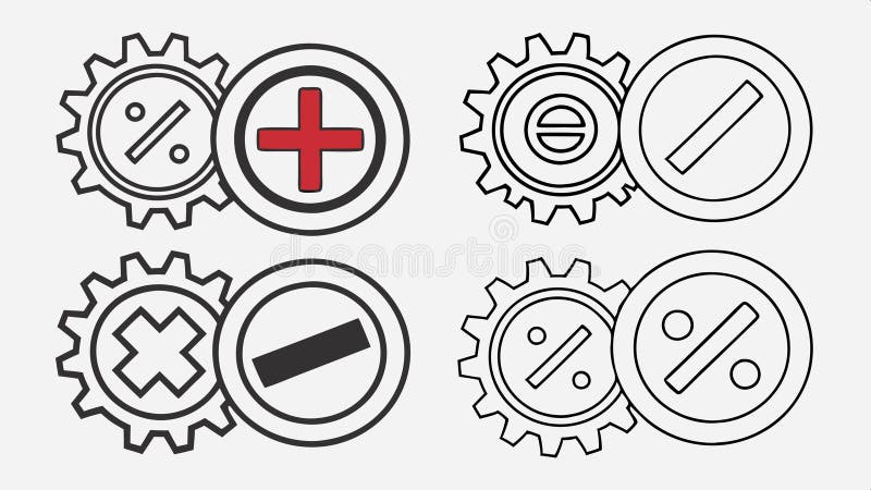 Settings Icons with Percentage, Options Control, Adjustment Symbols ...