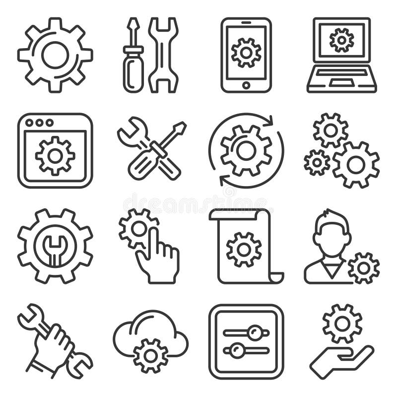 Mechanical Circle Clock Dial Set. Vector Stock Vector - Illustration of ...