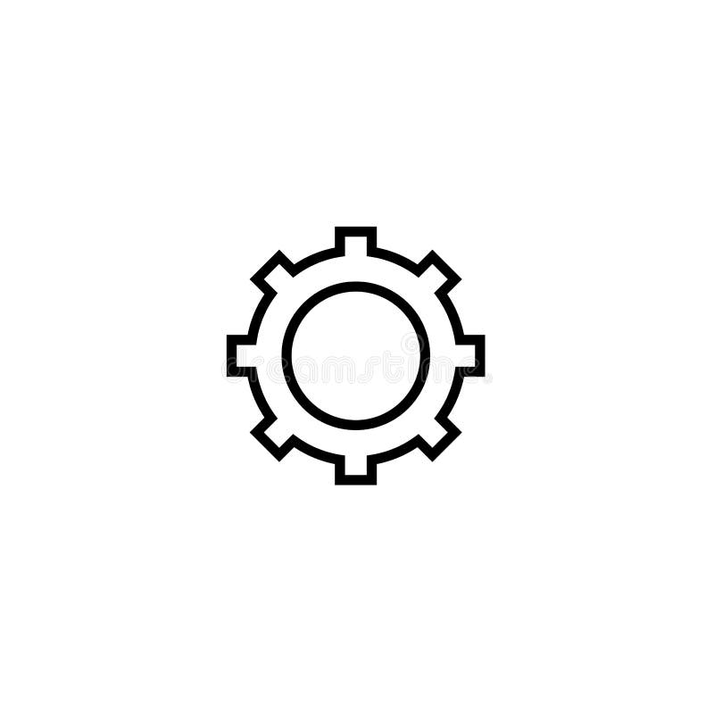 Settings. Line Icon . Cog Sign Isolated on White Background. Flat ...
