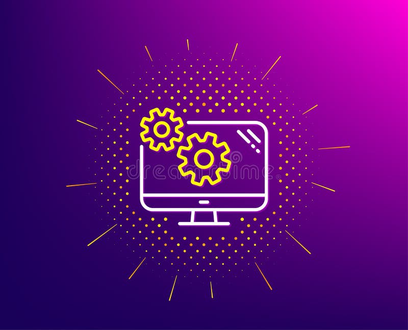 Settings Line Icon. Cogwheel Engineering Tool Sign. Vector Stock Vector ...