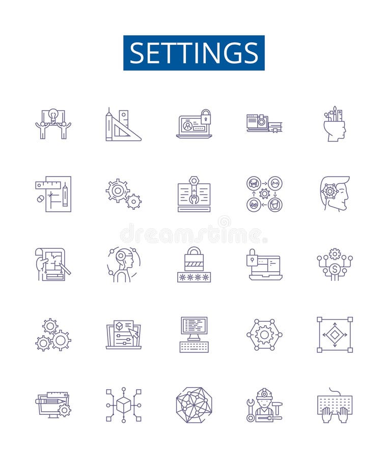 Settings Line Icons Signs Set. Design Collection of Configure ...