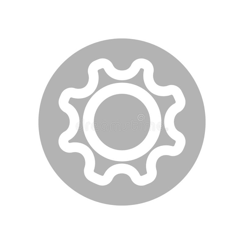 Settings Media Player Icon Illustration. Gray and White Icon. Vector ...