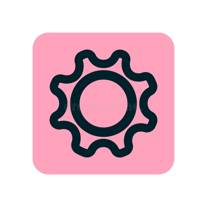 Settings Media Player Icon Illustration. Pink Icon. Vector Illustration ...