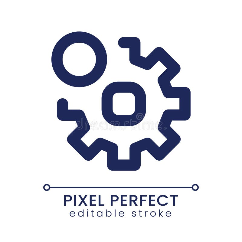 Settings Notification Pixel Perfect Linear Ui Icon Stock Vector - Illustration of reminder ...