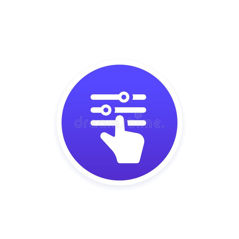 Settings or Options Icon with Hand, Vector Stock Vector - Illustration ...