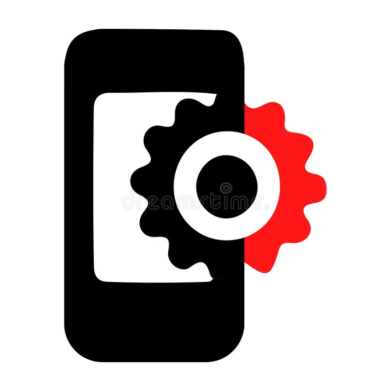 Settings on the phone icon stock illustration. Illustration of isolated ...