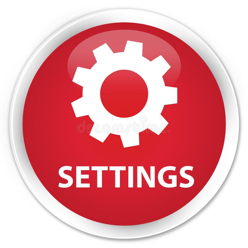 Settings Premium Red Round Button Stock Illustration - Illustration of ...