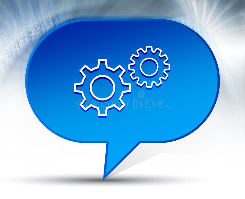 Settings Process Icon Blue Bubble Background Stock Illustration ...
