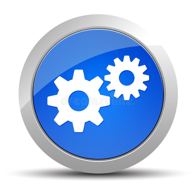 Settings Process Icon Blue Round Button Illustration Stock Illustration ...