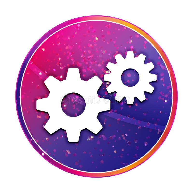 Settings Process Icon Creative Trendy Colorful Round Button ...