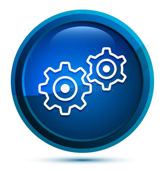 Settings Process Icon Elegant Blue Round Button Illustration Stock ...