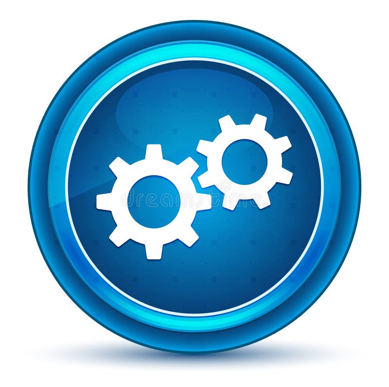 Settings Process Icon Eyeball Blue Round Button Stock Illustration ...