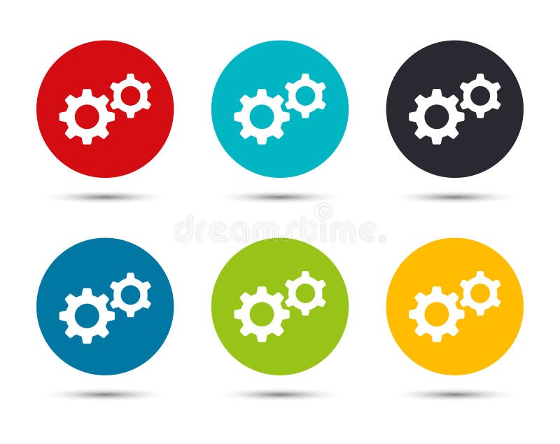 Settings Icon Cyan Blue Round Button Stock Illustrations – 129 Settings ...