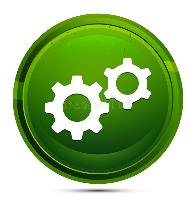 Control (settings Icon) Glossy Green Round Button Stock Illustration ...