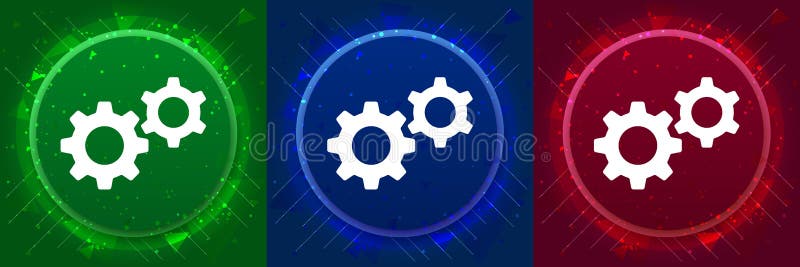 Settings Process Icon Elegant Modern Design Abstract Buttons Set ...