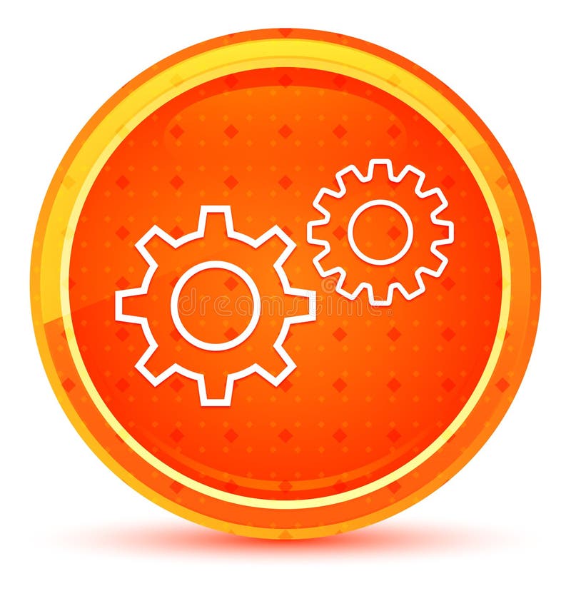 Settings Process Icon Natural Orange Round Button Stock Illustration ...
