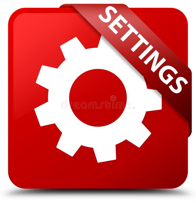 Settings Red Square Button Stock Illustrations – 593 Settings Red ...