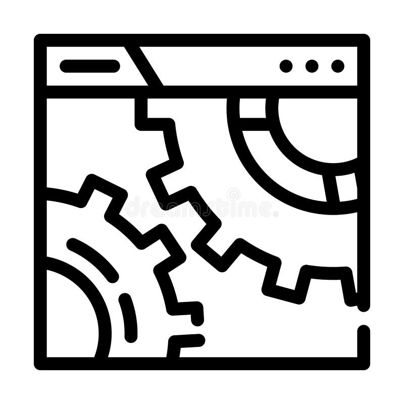 Settings and Seo Optimization Working Mechanism Line Icon Vector ... Settings and Seo Optimization Working Mechanism Line Icon Vector ...