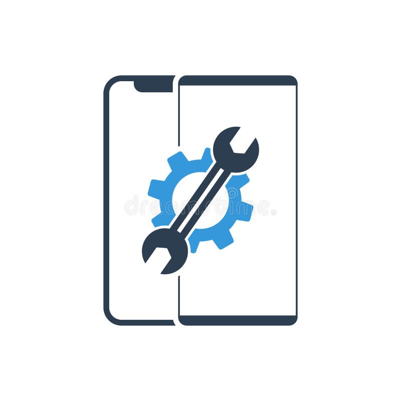 Settings on Smartphone Screen. Phone Fix Repair Icon Logo Vector Stock ...