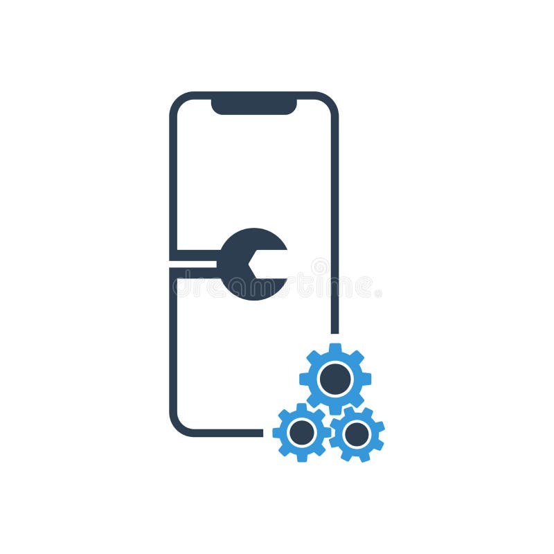 Settings on Smartphone Screen. Phone Fix Repair Icon Logo Vector Stock ...