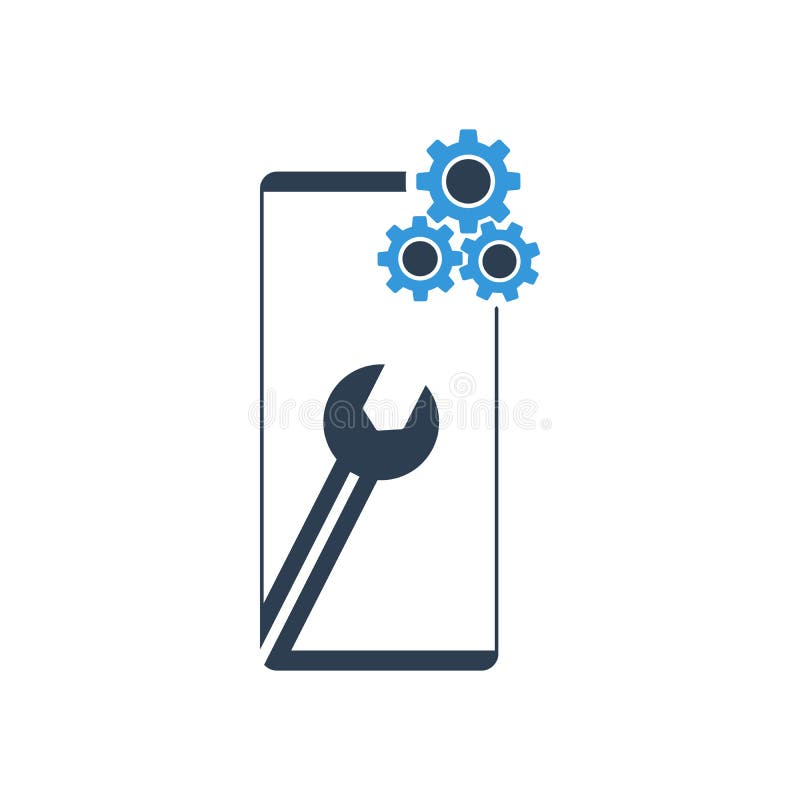 Settings on Smartphone Screen. Phone Fix Repair Icon Logo Vector Stock ...