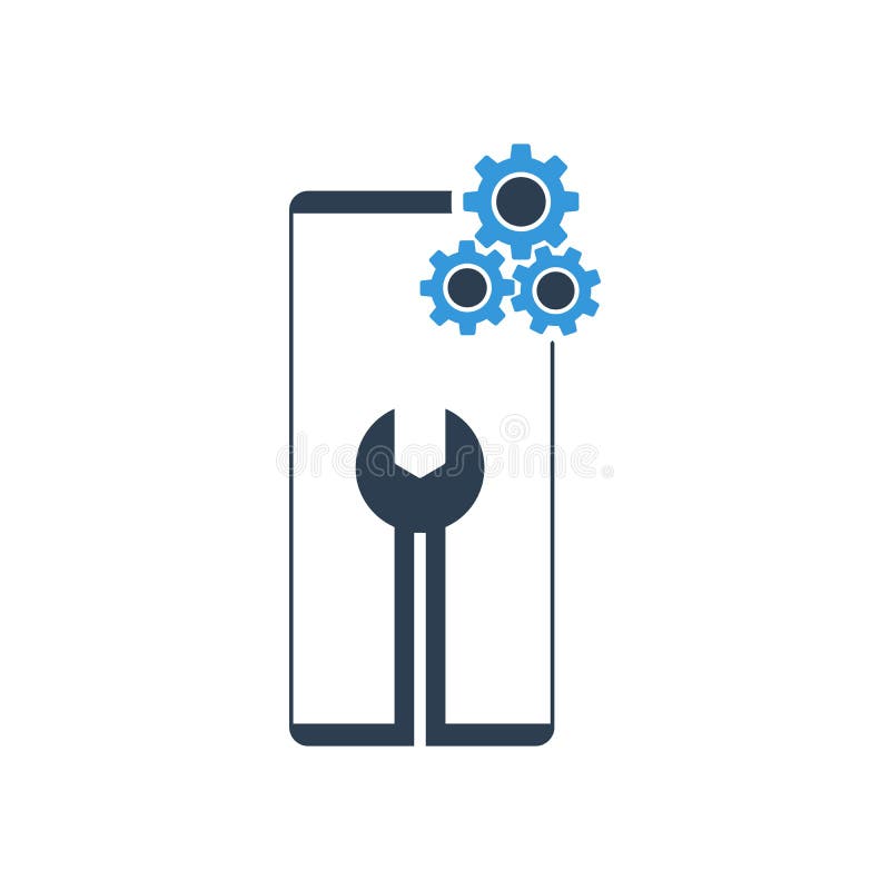 Settings on Smartphone Screen. Phone Fix Repair Icon Logo Vector Stock ...