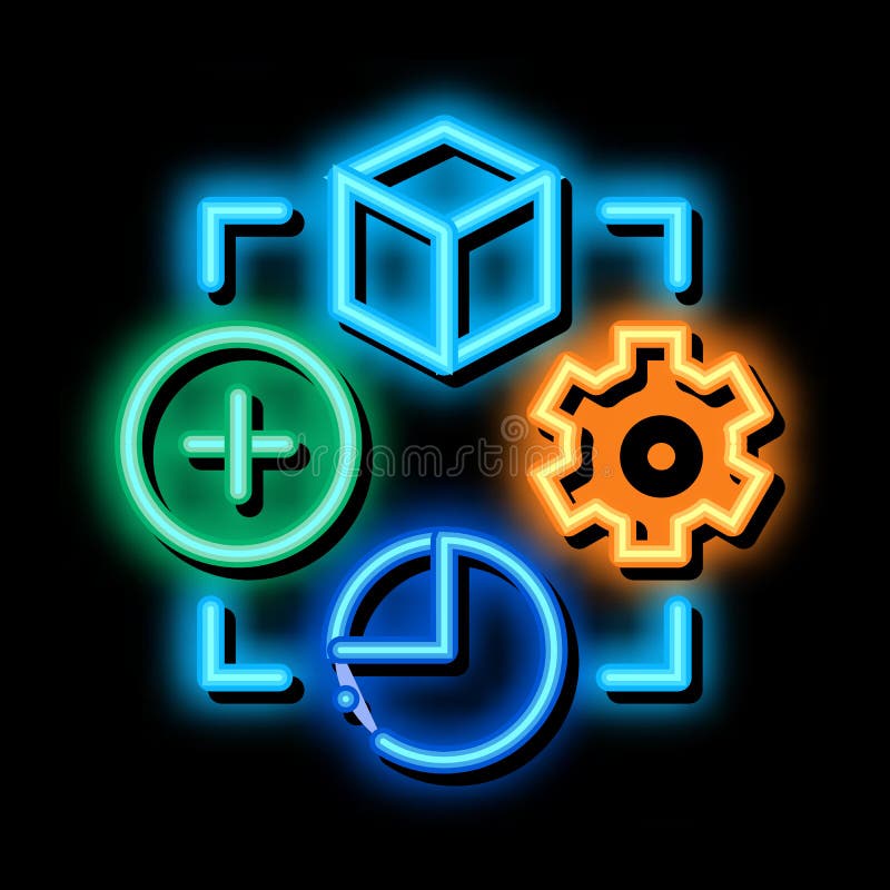 Settings Software Neon Glow Icon Illustration Stock Vector ...