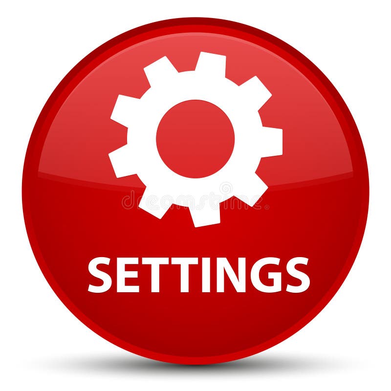 Settings Special Red Round Button Stock Illustration - Illustration of ...