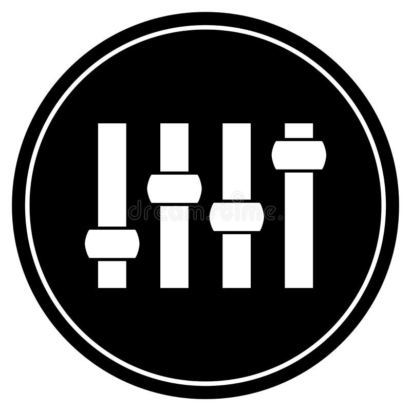 Settings Symbol on Black Button with White Frame Stock Illustration ...