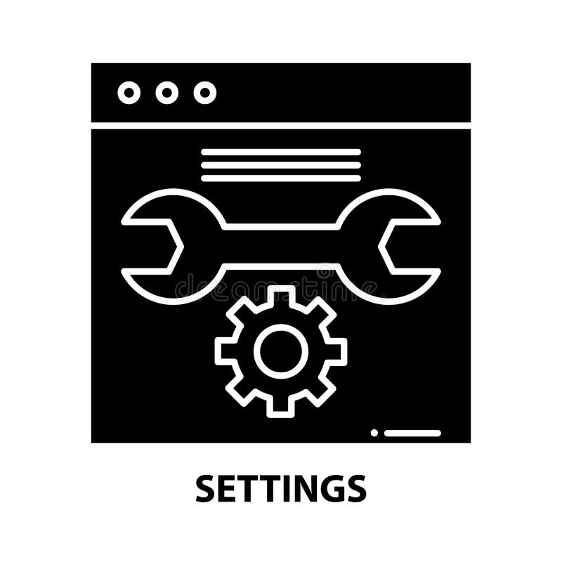 Settings Symbol Icon, Black Vector Sign with Editable Strokes, Concept ...