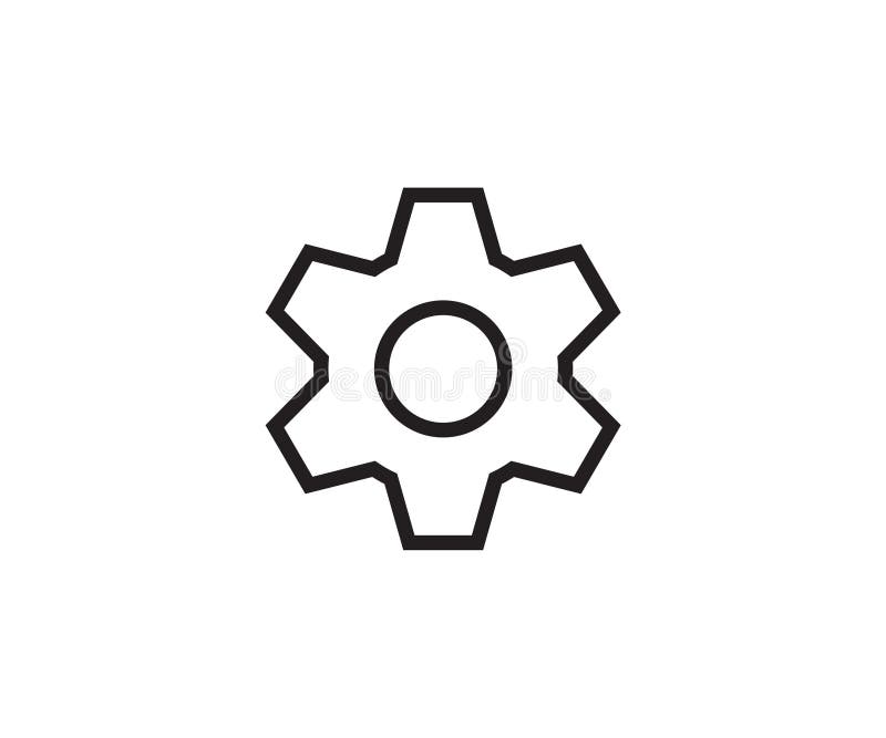 Settings Symbol Icon Wheel Technology Outline Stock Vector ...