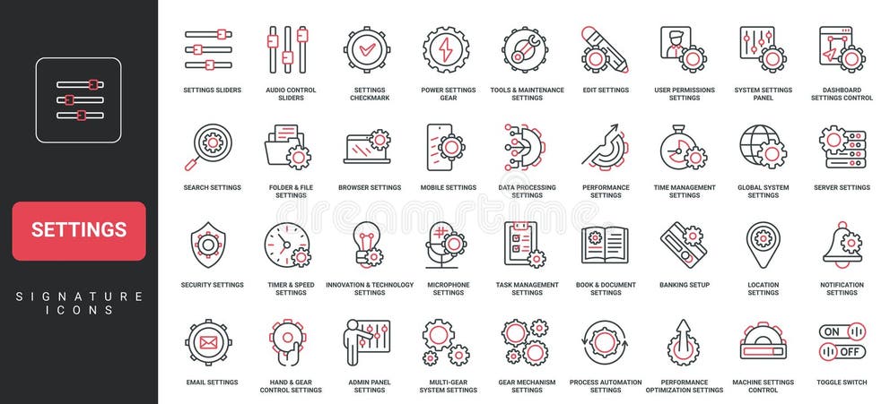 Settings of System, App and Software, Operation Control Panel and Setup ...