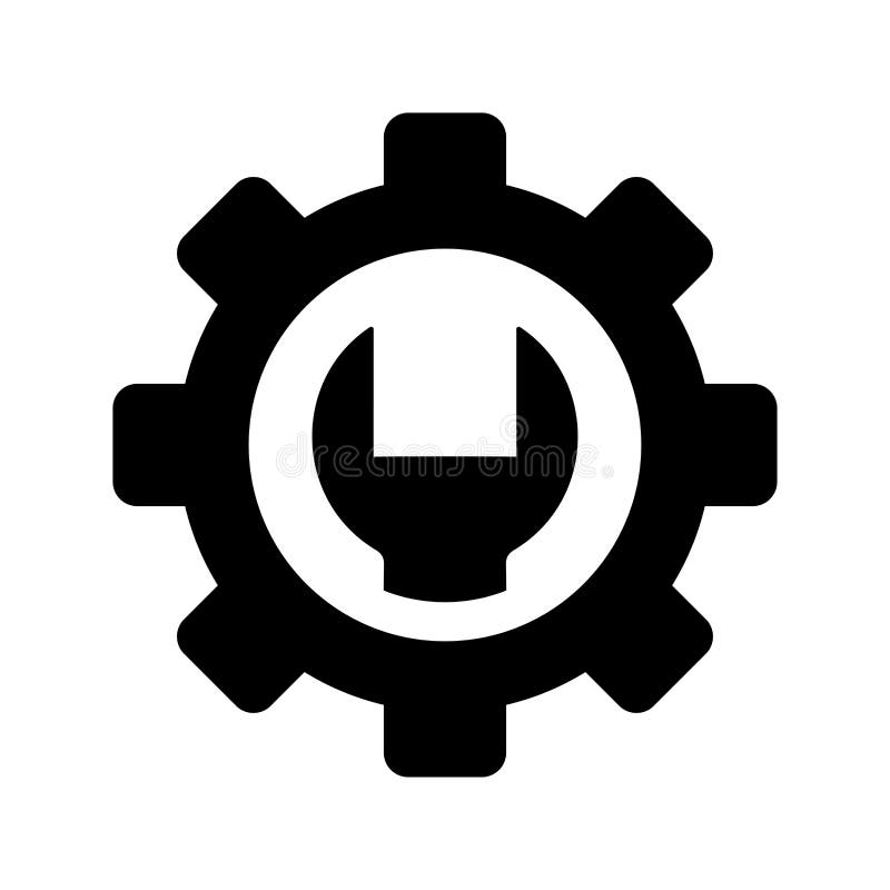 Settings, Tools, Machine, Gears Icon. Black Vector Graphics Stock ...