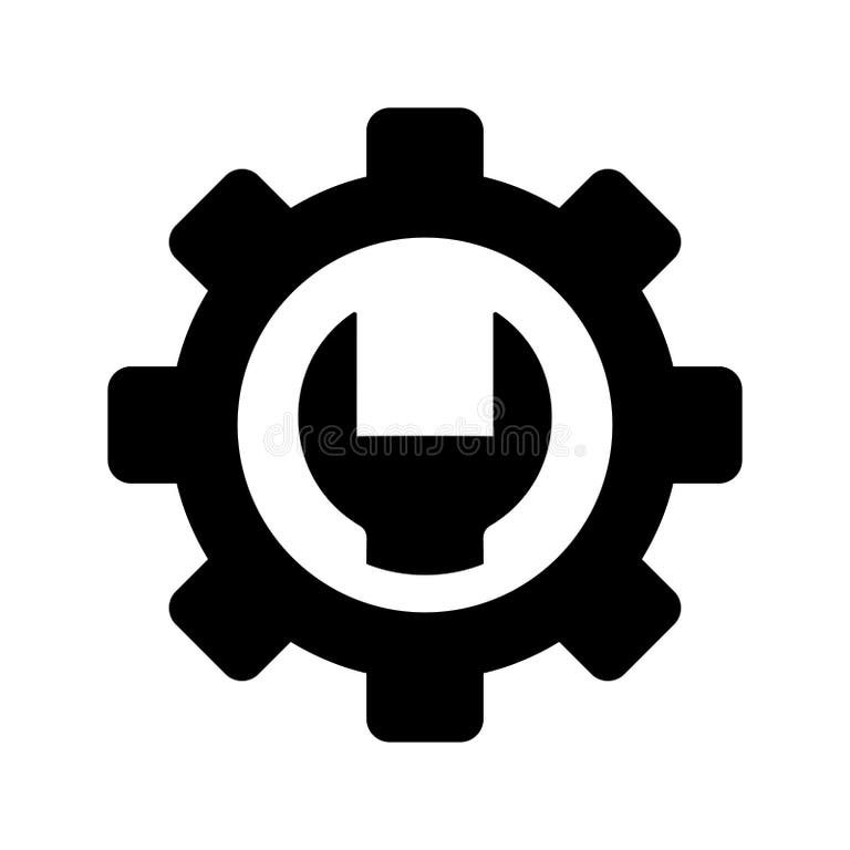 Settings, Tools, Machine, Gears Icon. Black Vector Graphics Stock ...